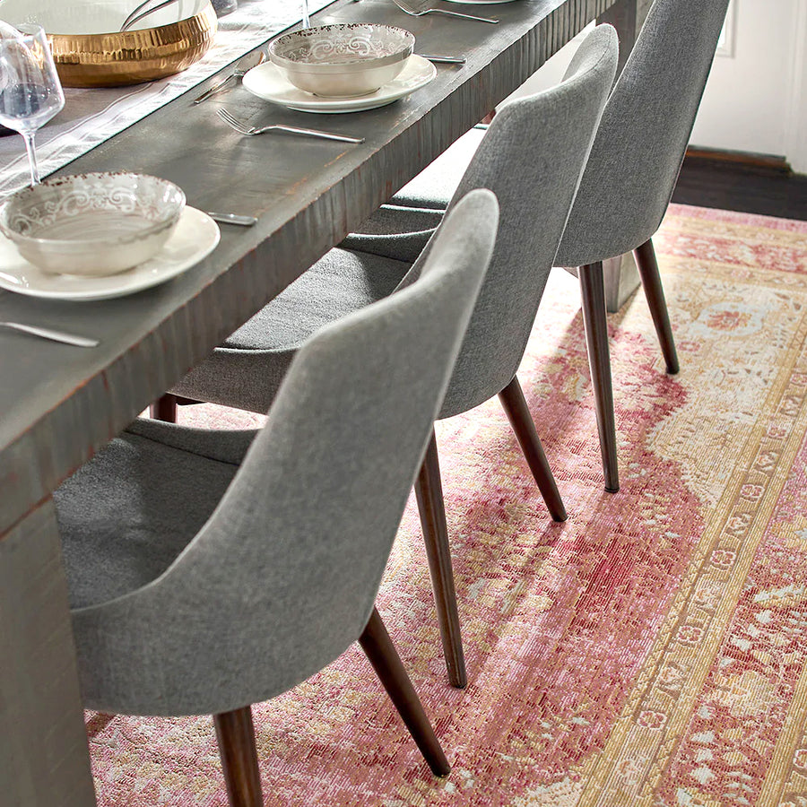 Vintage Style Faded Pink Area Rug - Woodwaves