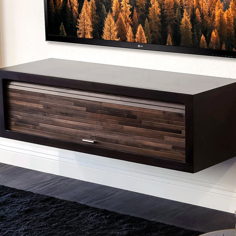 Floating TV Stand Modern Wall Mount Console - ECO GEO - Espresso ...