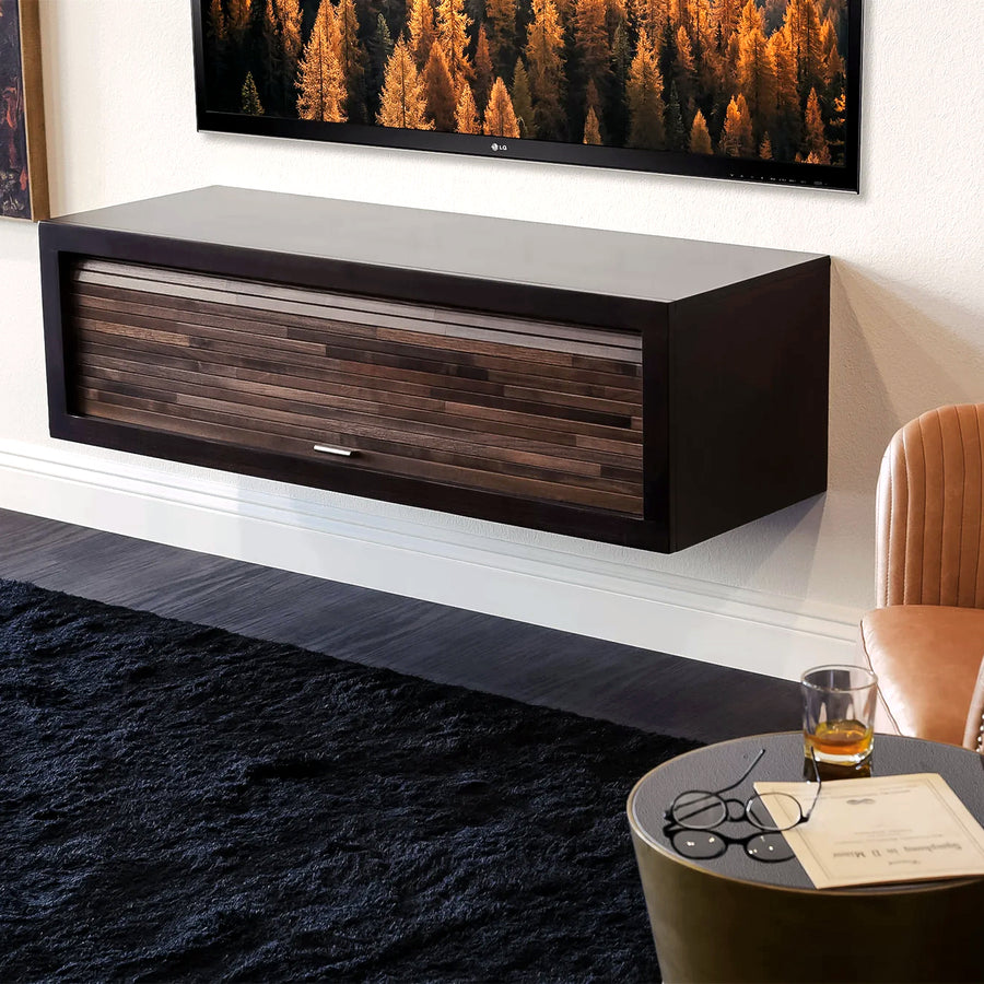 Floating TV Stand Modern Wall Mount Console - ECO GEO - Espresso ...