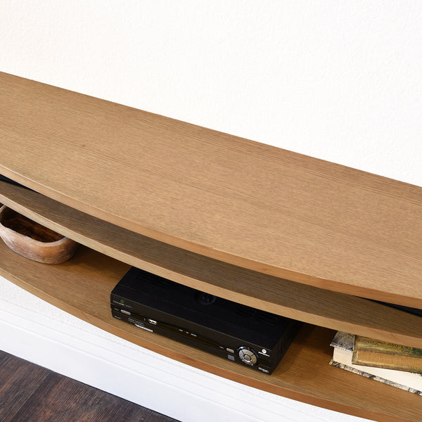 Floating TV Stand Curved Wall Mount 72" Console - Arc - Wheat - Woodwaves