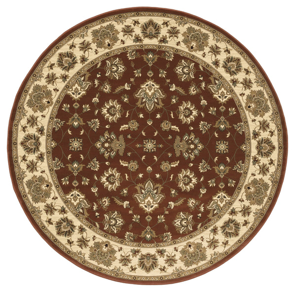 Red Ivory Brown Blue Gold Traditional Persian Area Rug - Woodwaves