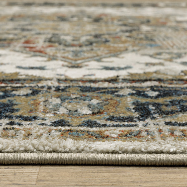 Beige Blue Green Rust Blue Grey Traditional Bohemian Vintage Area Rug ...