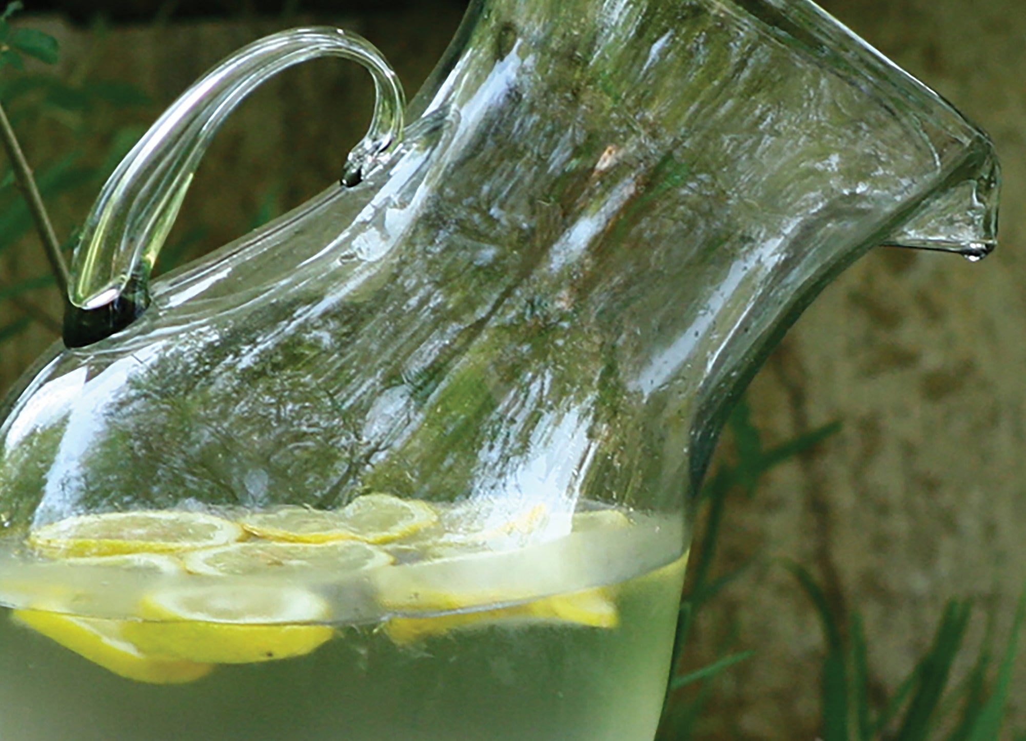 Large Modern Tilted Glass Beverage Pitcher - Woodwaves