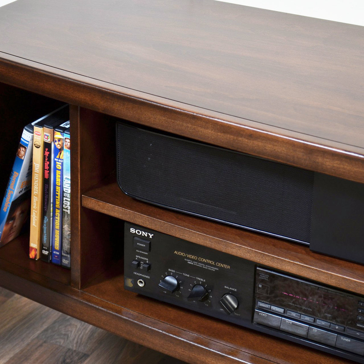 Curved Floating TV Stand Wall Mount Console - Curve - Mocha - Woodwaves