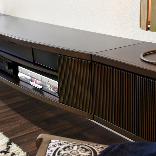 Modern Floating Entertainment Center TV Stand Console - Curve - Espres ...