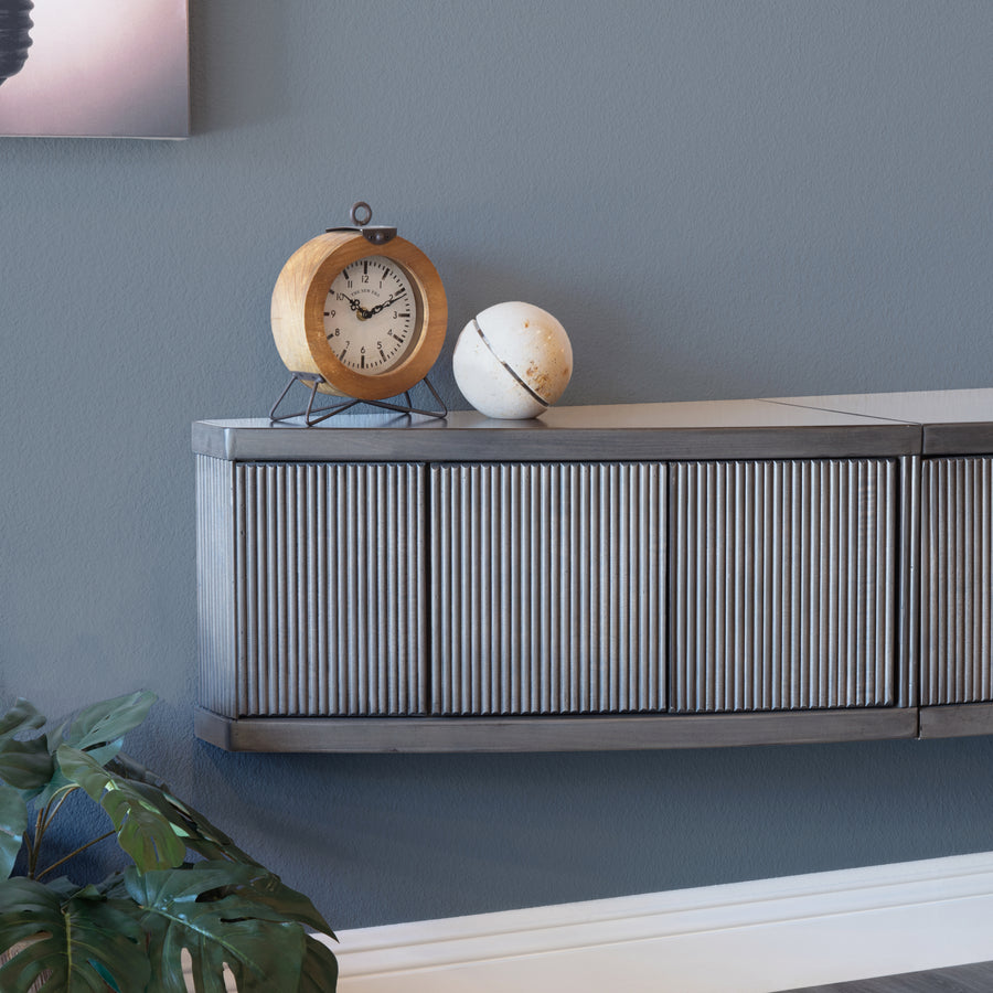 Gray Floating TV Stand Wall Mount Entertainment Center Console - Arc ...