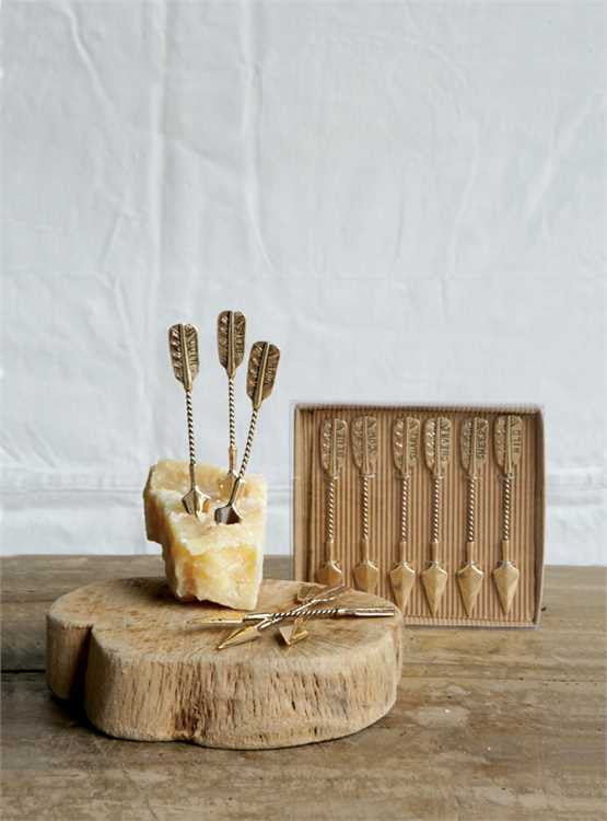 Gold Colored Arrow Cheese Markers - Woodwaves