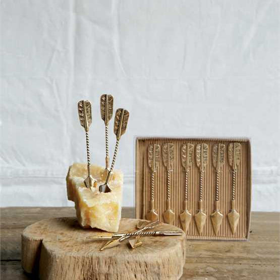 Gold Colored Arrow Cheese Markers - Woodwaves