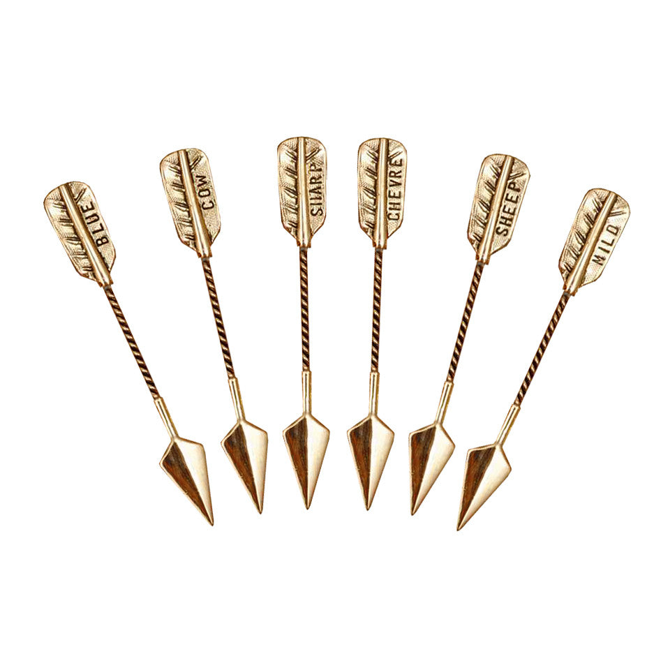 Gold Colored Arrow Cheese Markers - Woodwaves