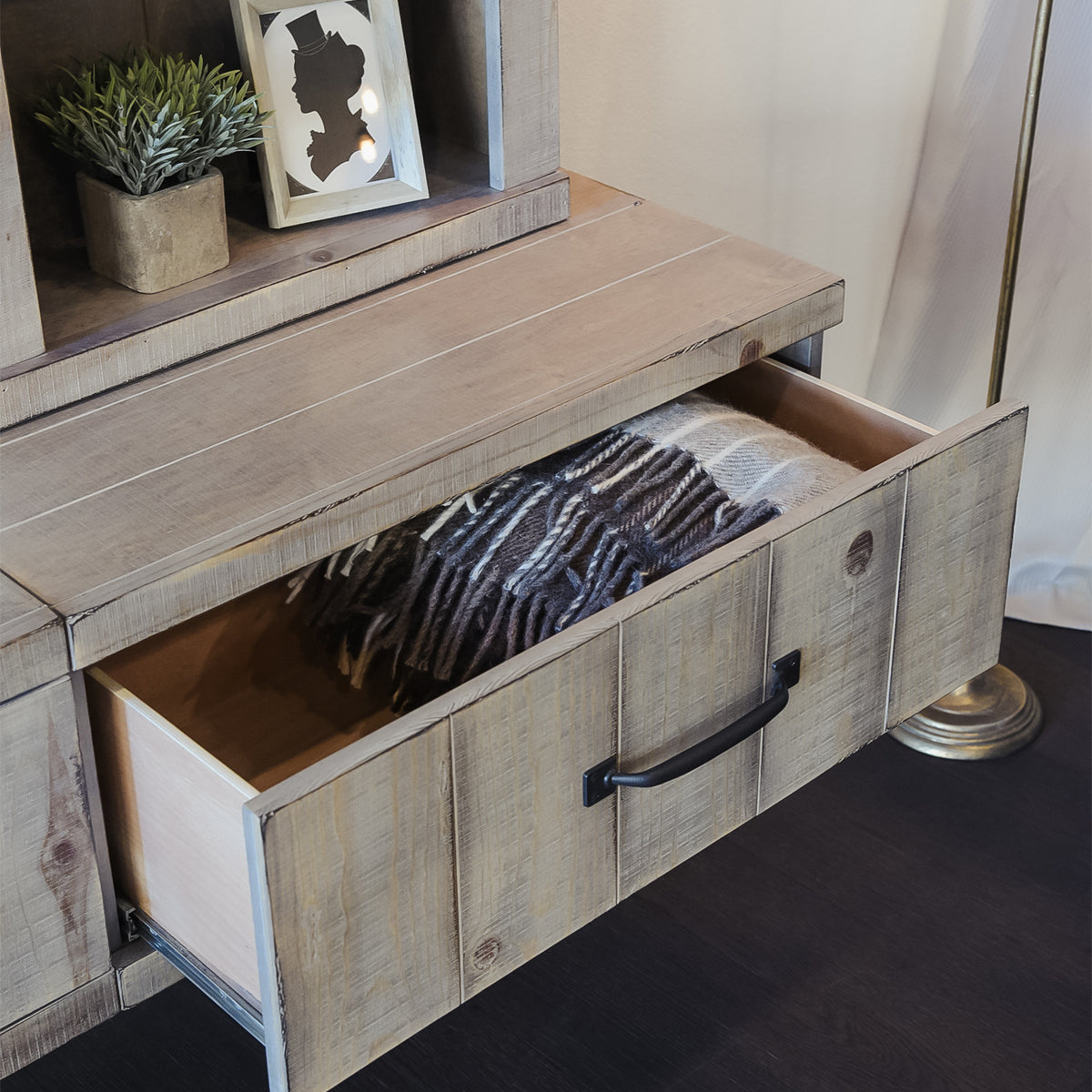 Handmade 114" Rustic Wood Floating TV Stand Wall Mount Entertainment C ...