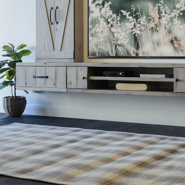 Gray Plaid Tartan Wool Rug - Erin Gates - Marlborough - Woodwaves
