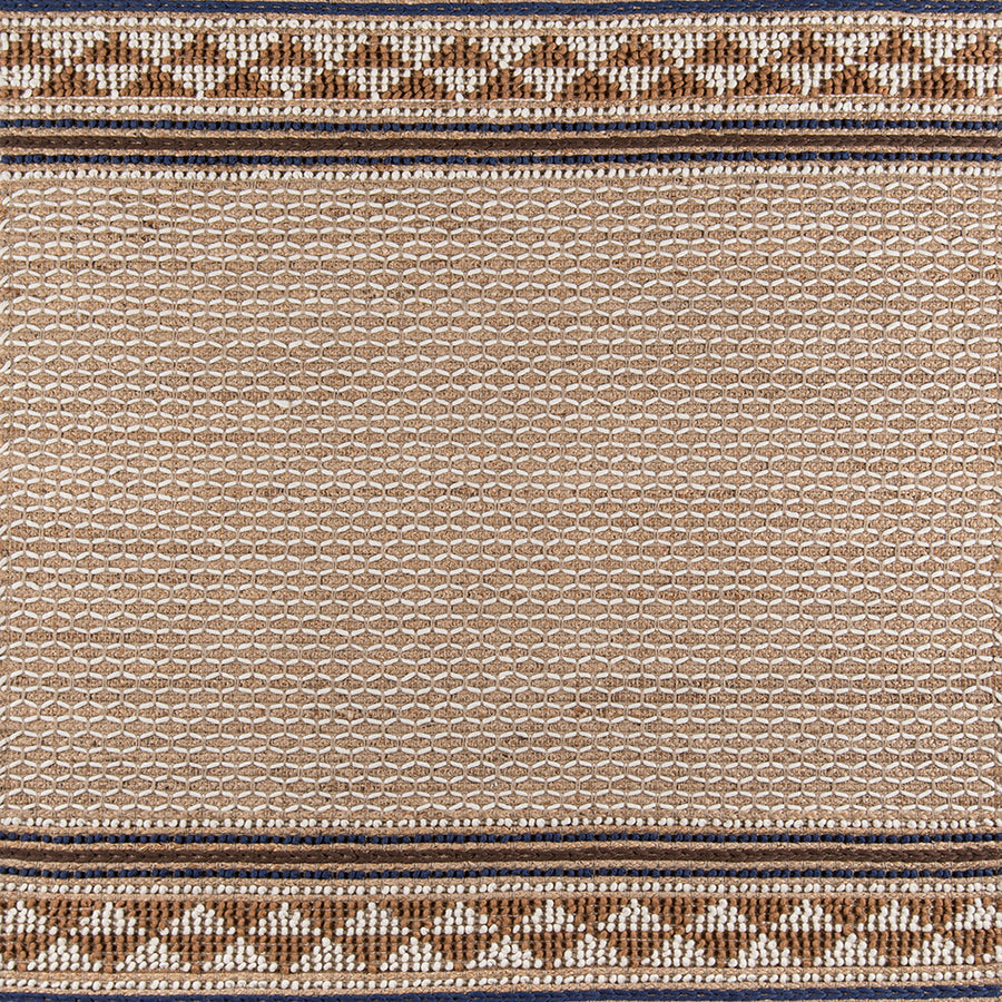 Hand Woven Southwestern Ivory & Tan Area Rug - Woodwaves