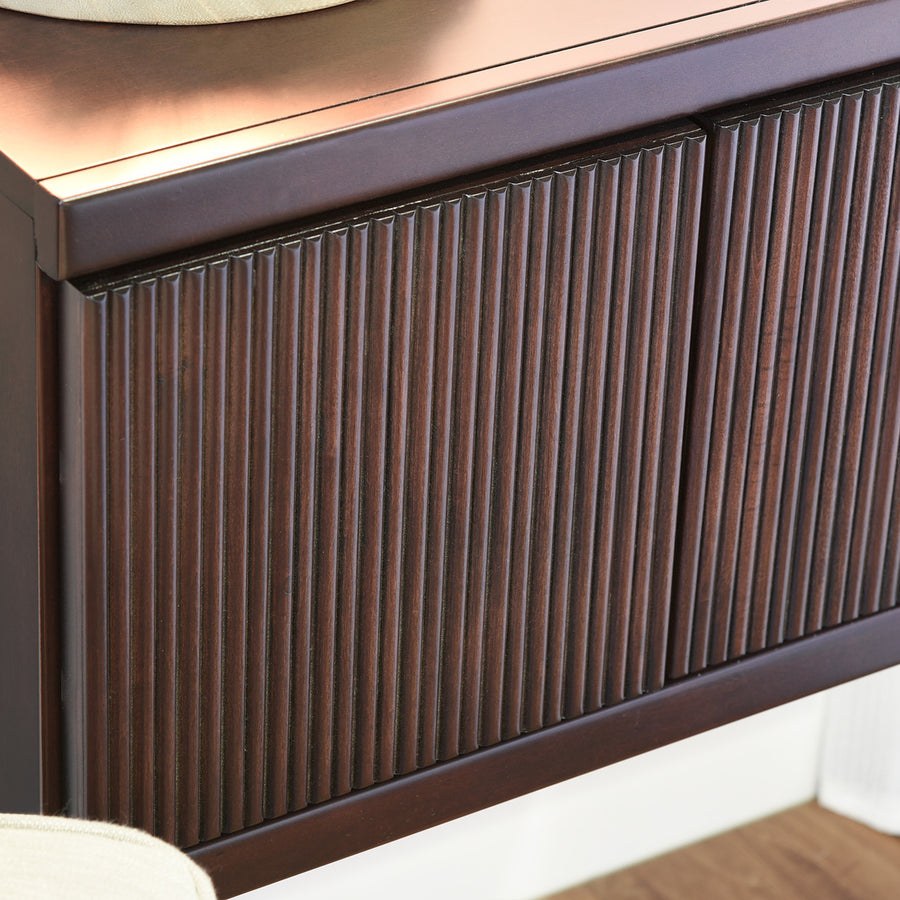 Handcrafted Floating Wall Mount Nightstand End Table - Curve - Espress ...