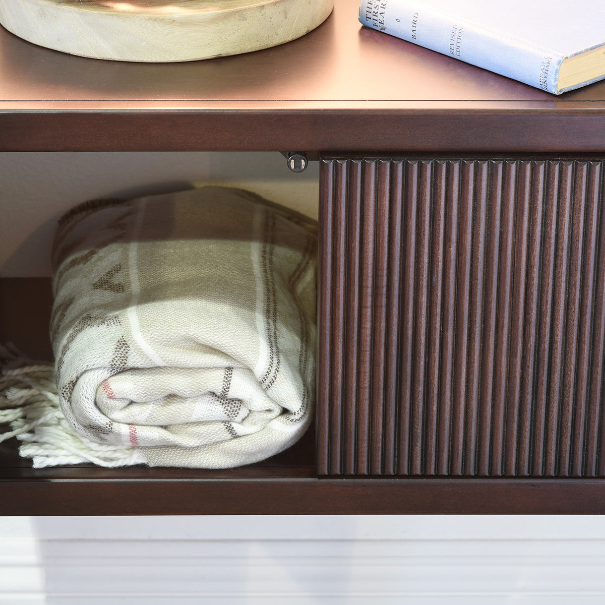 Handcrafted Floating Wall Mount Nightstand End Table - Curve - Espress ...