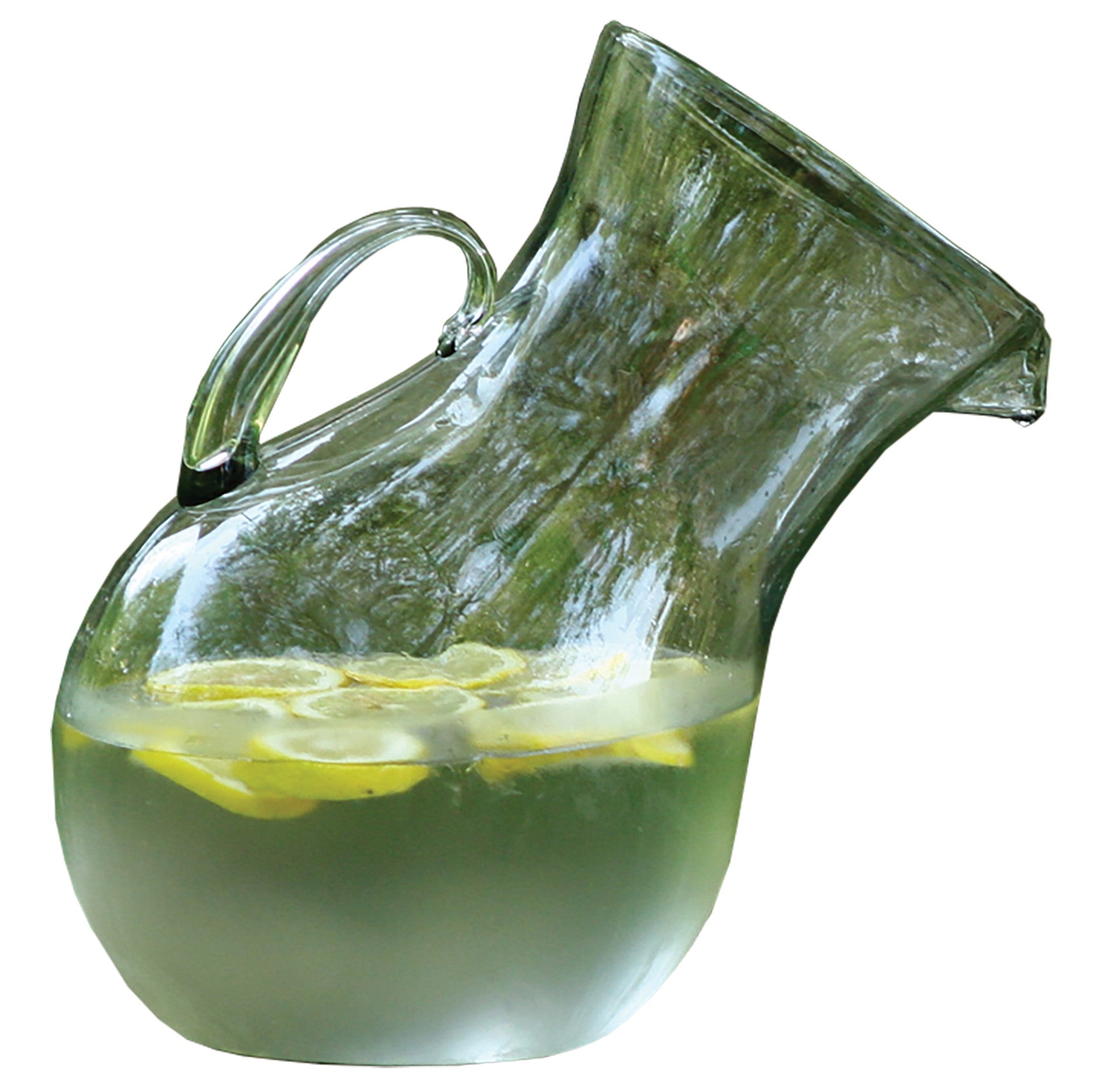 Large Modern Tilted Glass Beverage Pitcher - Woodwaves