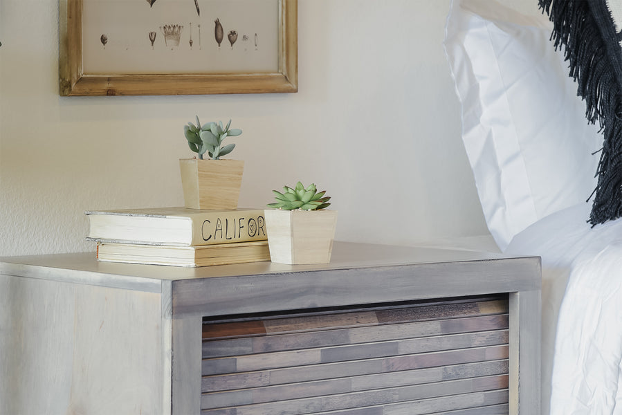 Woodwaves - Floating Nightstand - Wall Mount Bedside Table - ECO GEO