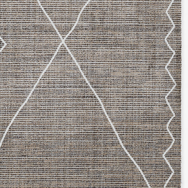 Moroccan Diamond Pattern Gray Tone Area Rug - Woodwaves