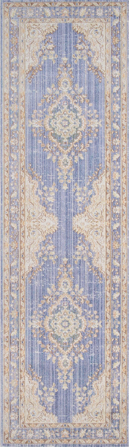 Periwinkle Lavender Blue Vintage Style Rug - Woodwaves