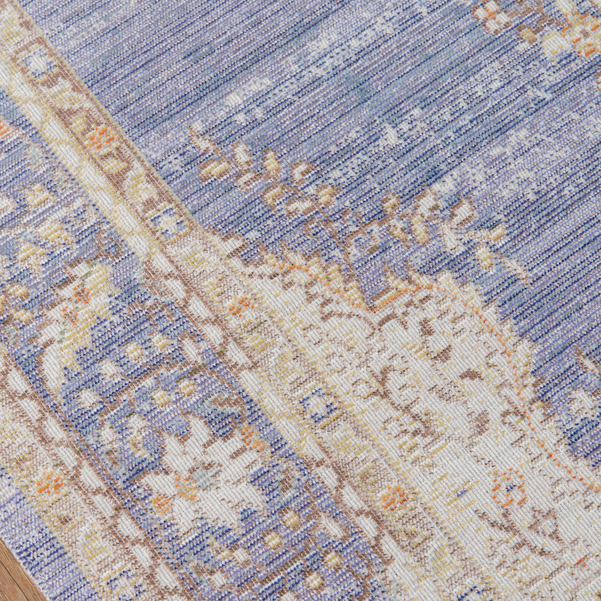 Periwinkle Lavender Blue Vintage Style Rug - Woodwaves