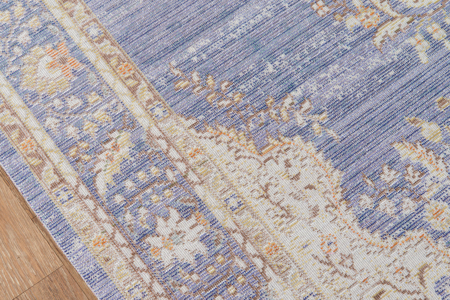 Periwinkle Lavender Blue Vintage Style Rug - Woodwaves
