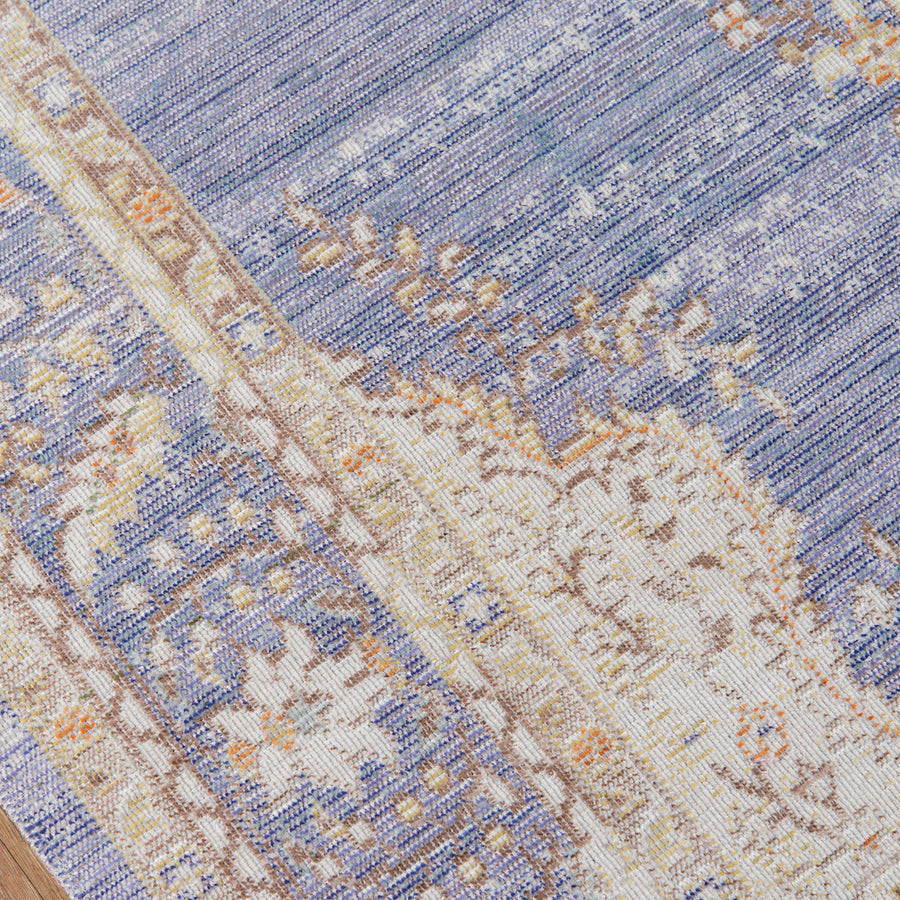 Periwinkle Lavender Blue Vintage Style Rug - Woodwaves