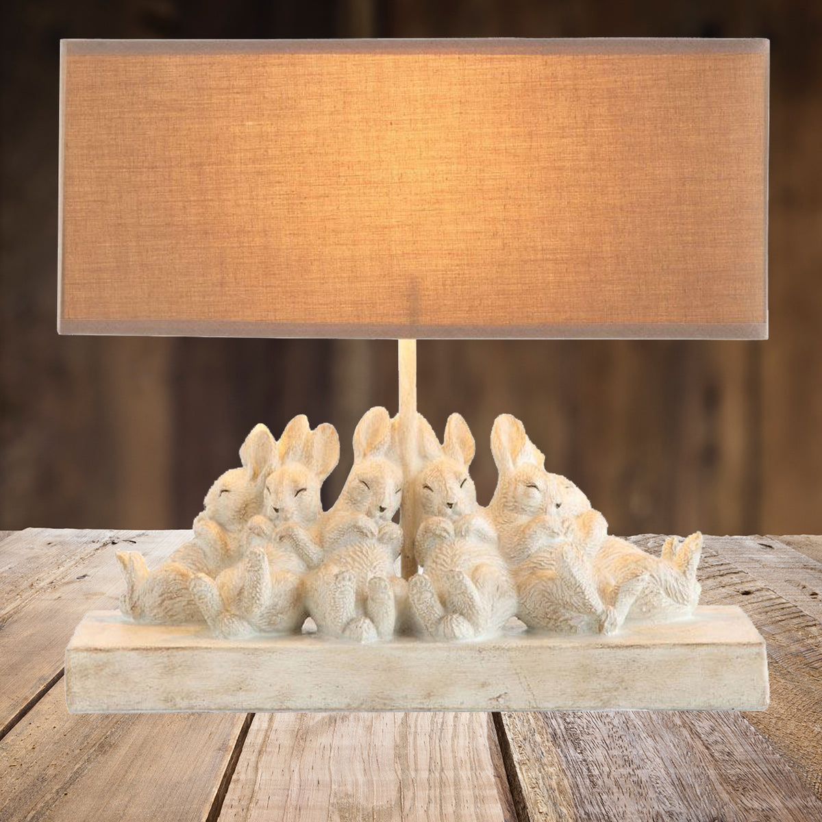 Kids Rabbit Nursery Table Lamp - Woodwaves