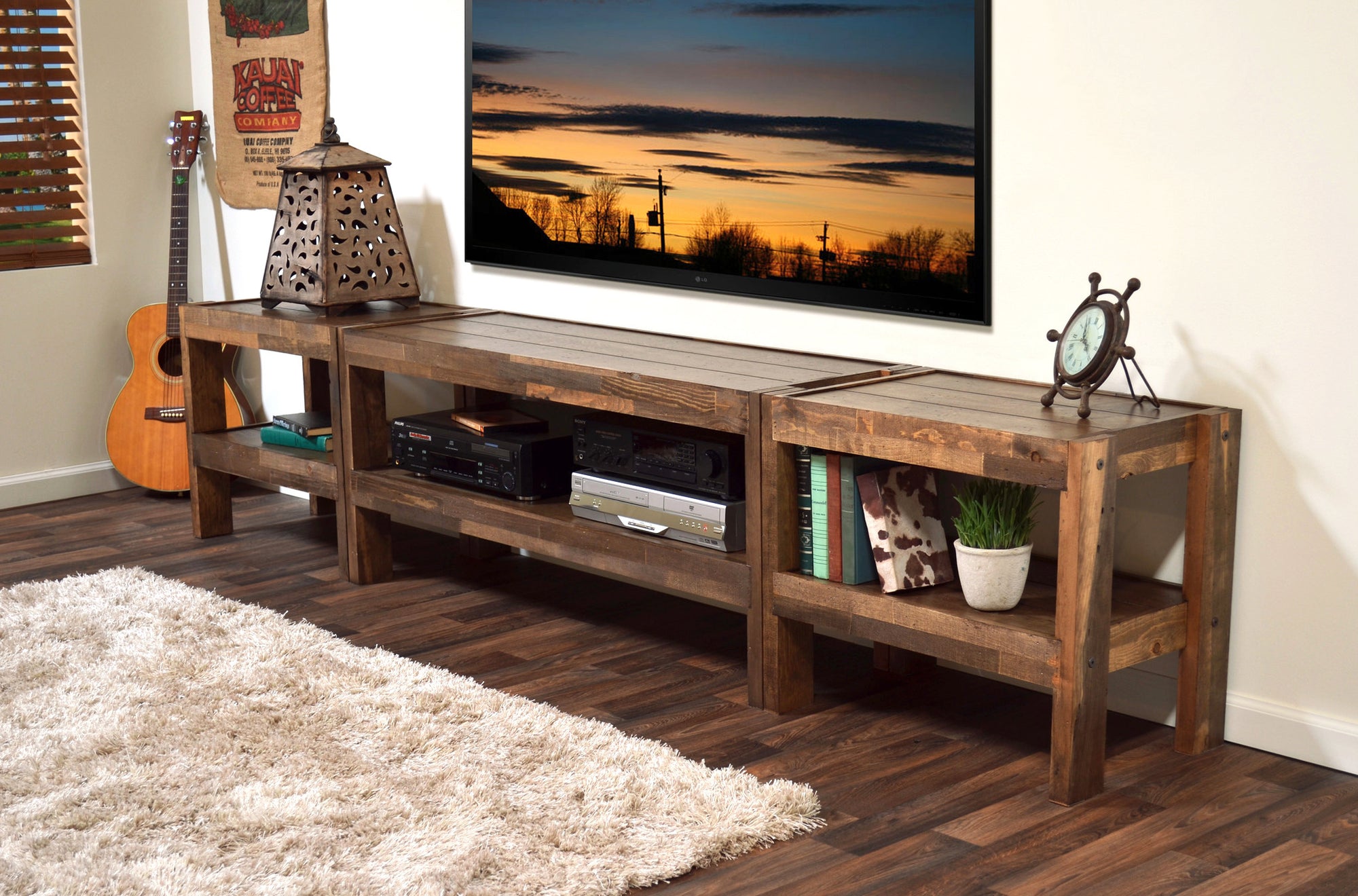 Rustic Wood TV Stand Entertainment Center Console - presEARTH Spice ...