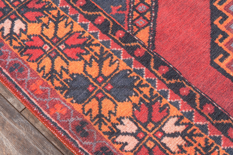 Red Orange Southwest Boho Rug - Woodwaves