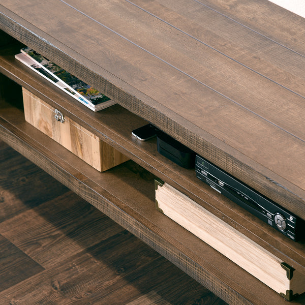 Rustic Wood 114" Floating TV Stand Wall Mount Entertainment Center - F ...