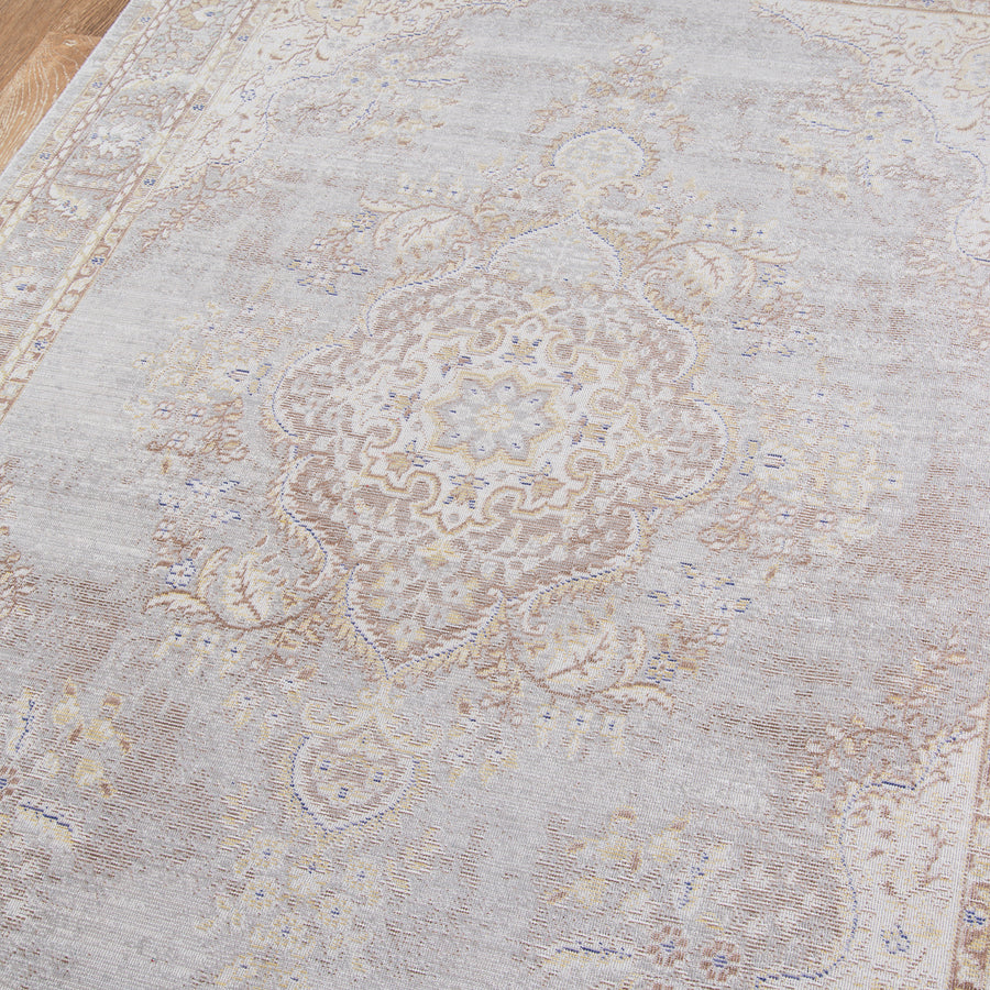 Soft Gray Vintage Style Rug - Woodwaves
