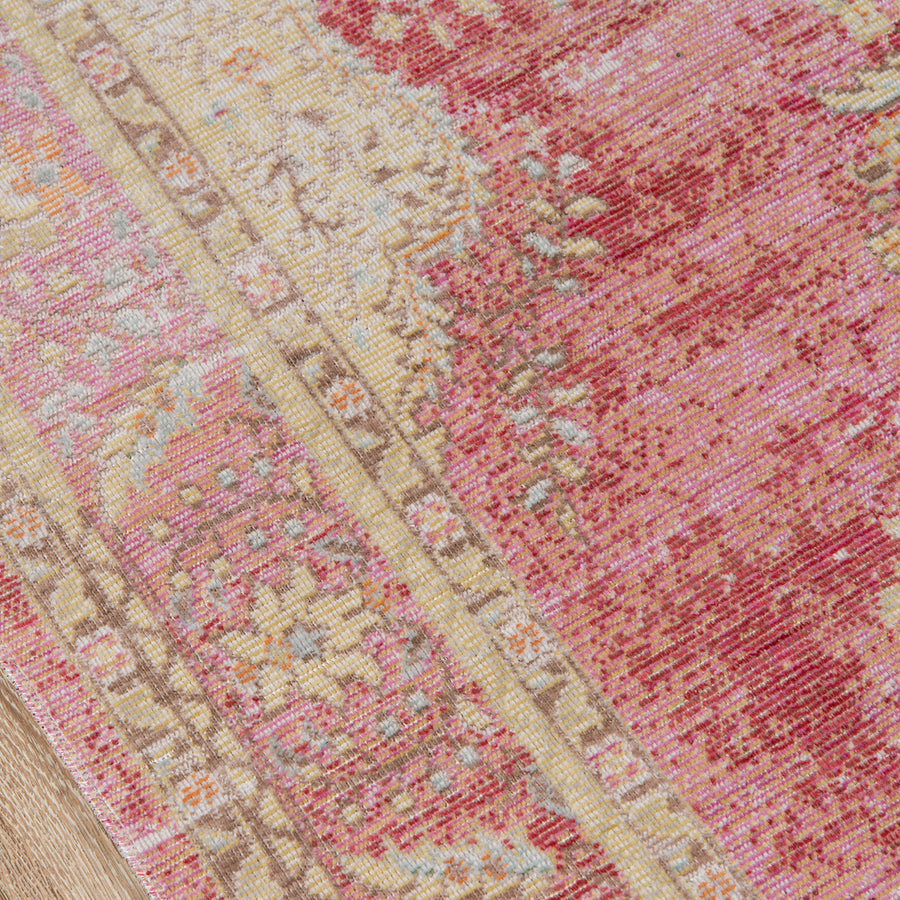 Vintage Style Faded Pink Area Rug - Woodwaves