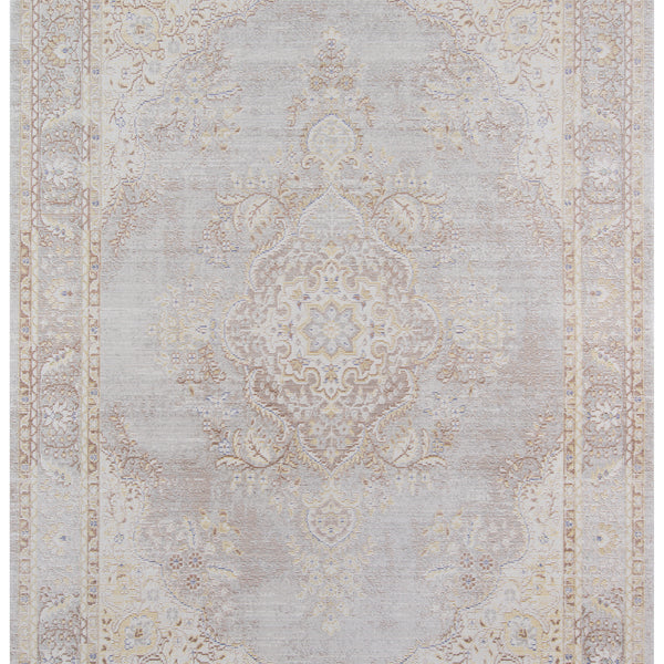 Soft Gray Vintage Style Rug - Woodwaves