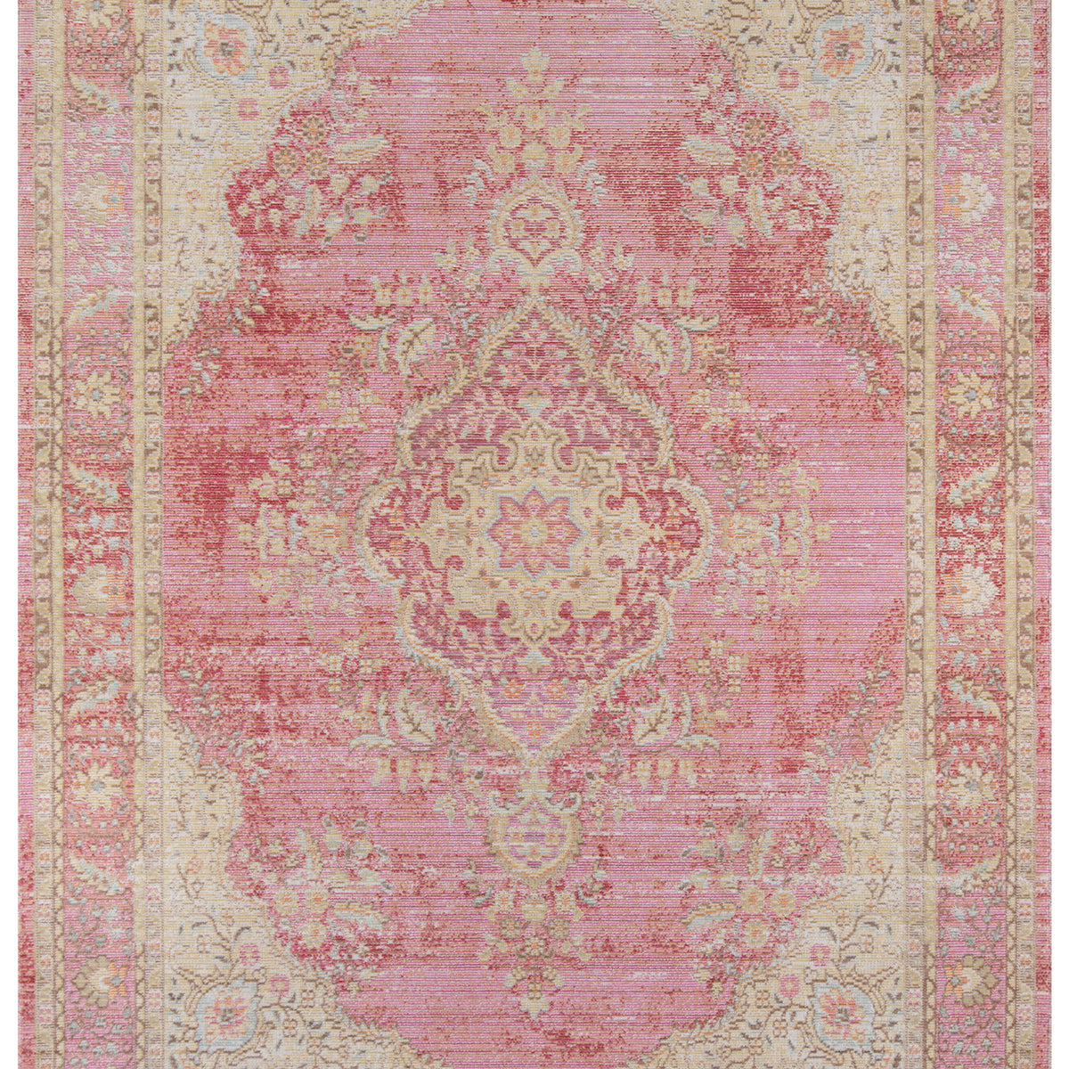 Vintage Style Faded Pink Area Rug - Woodwaves