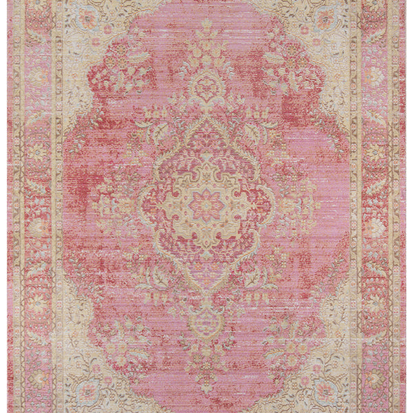 Vintage Style Faded Pink Area Rug - Woodwaves