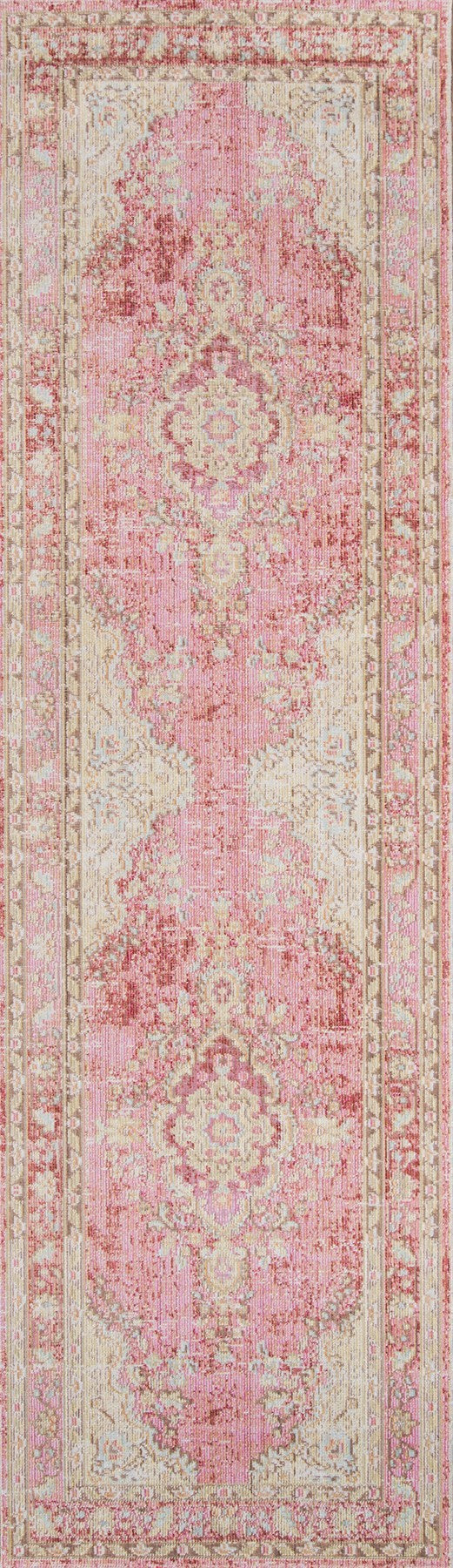 Vintage Style Faded Pink Area Rug - Woodwaves