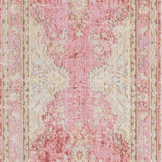 Vintage Style Faded Pink Area Rug - Woodwaves