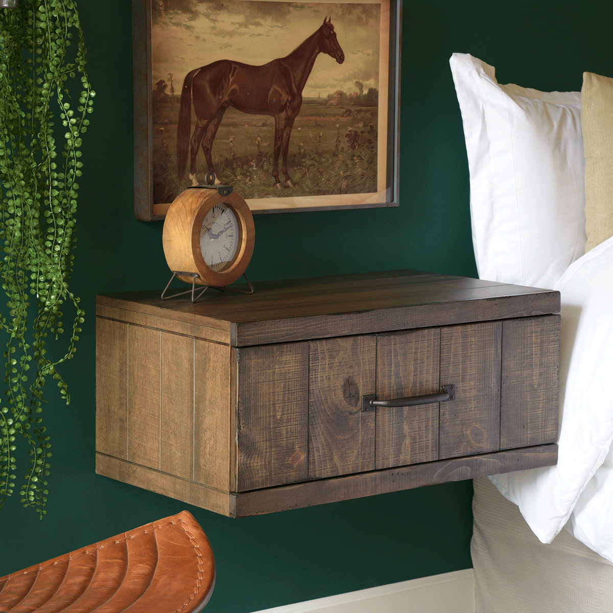 Handcrafted Rustic Floating Nightstand - Wood Wall Mount Drawer - Pine ...